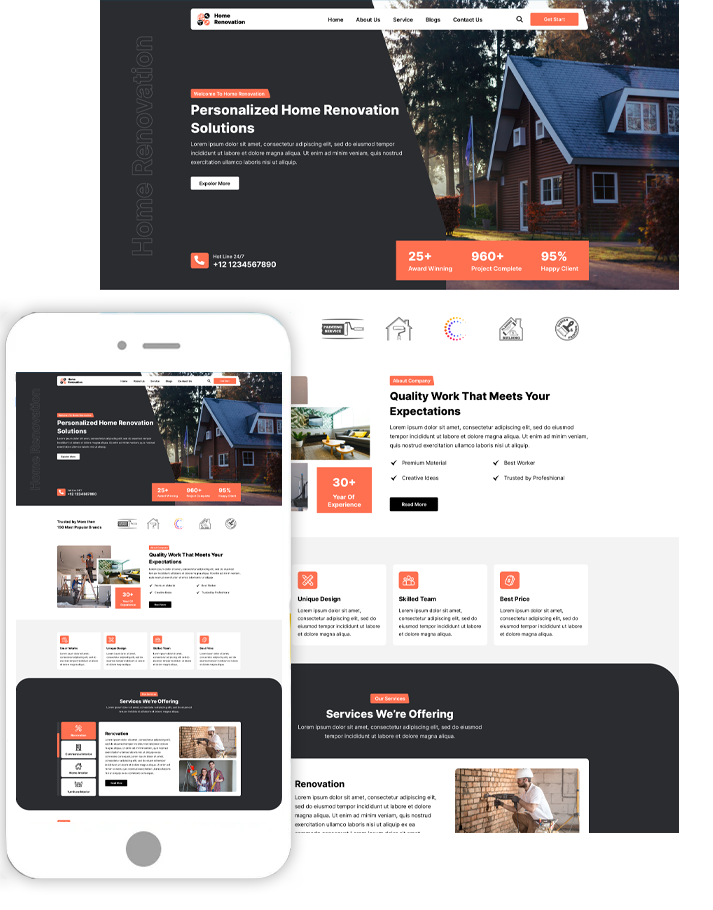 Renovation Services WordPress Theme | Transform Homes – THEMESPRIDE