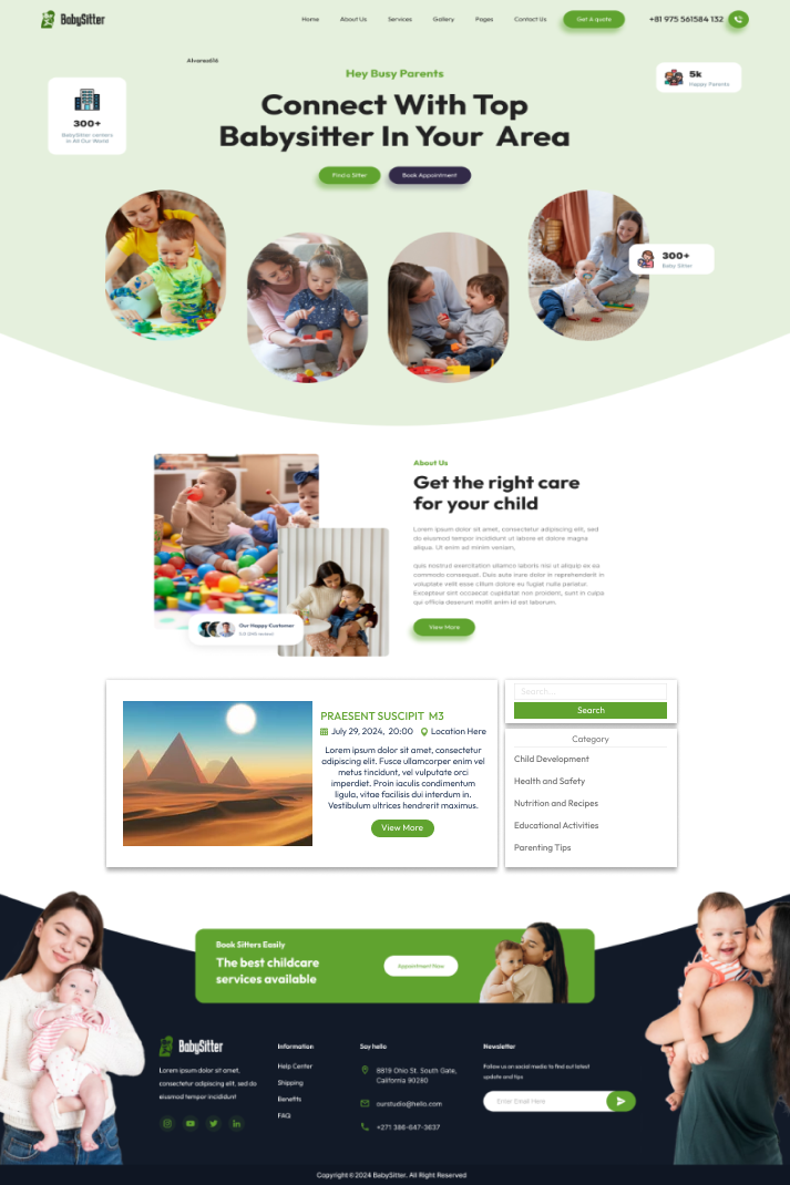 Free Babysitter WordPress Theme for Childcare Services – THEMESPRIDE
