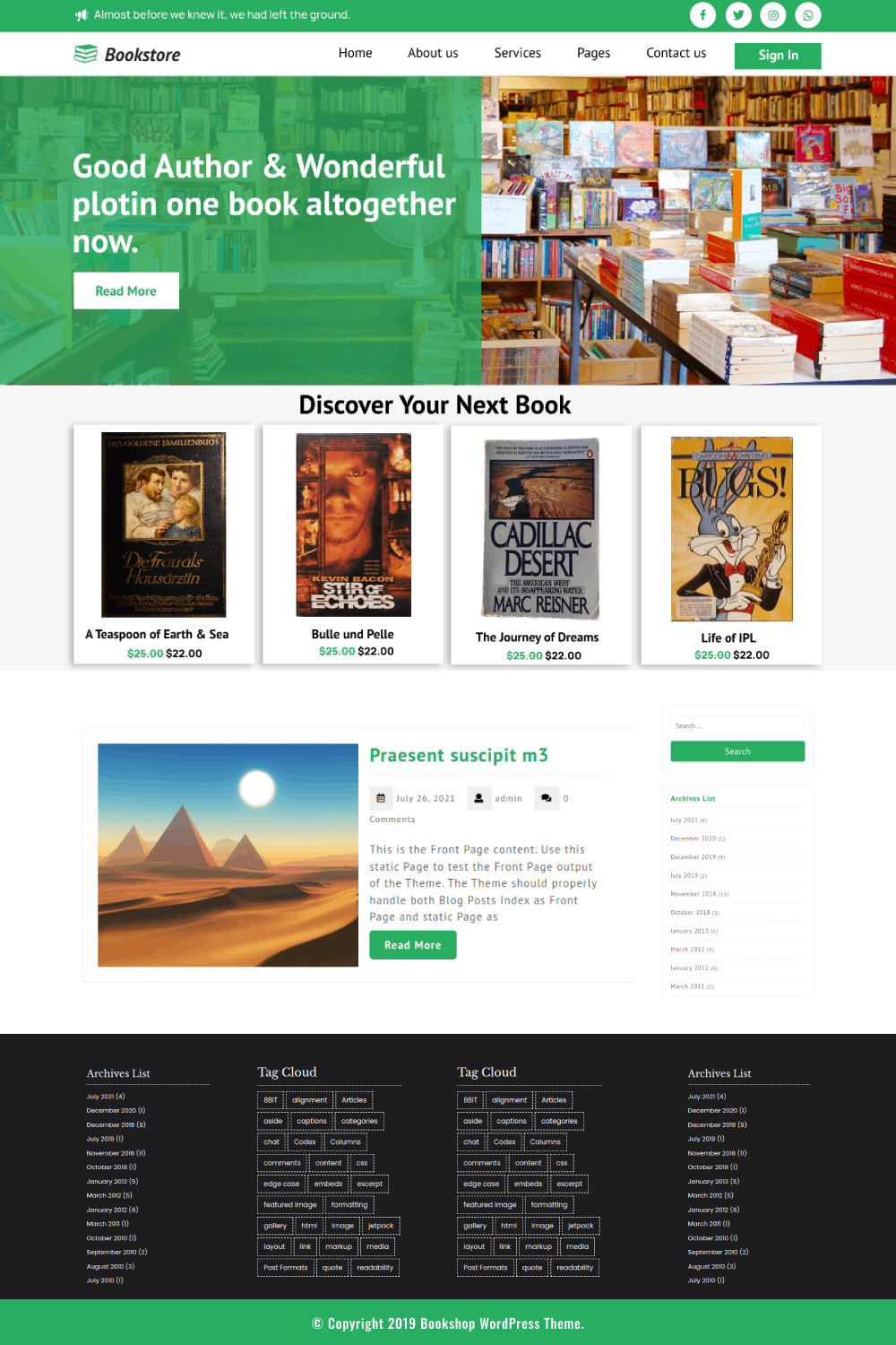 Free Ecommerce WordPress Theme For Book Store Websites – THEMESPRIDE