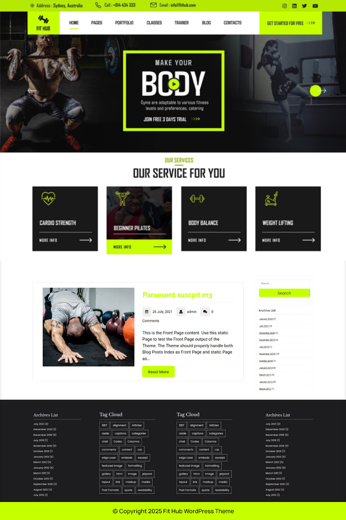 Free Gym WordPress Theme : Boost Your Gym's Online Reach