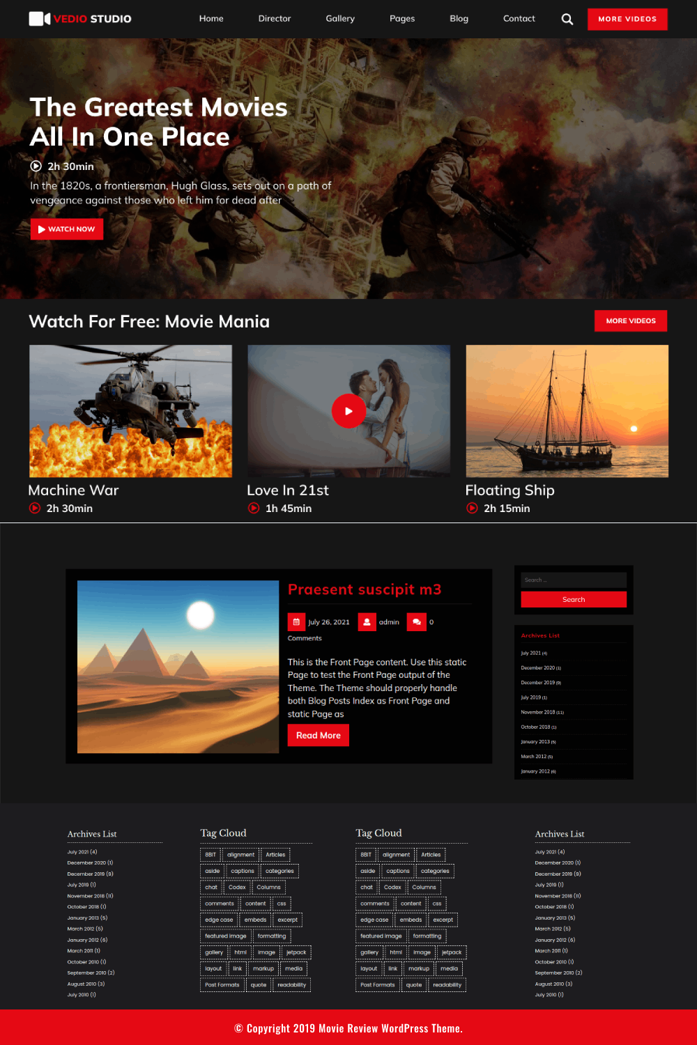 Free Movie Review WordPress theme to Make a Successful Video Website – THEMESPRIDE