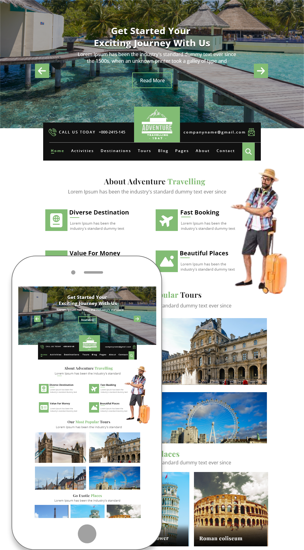 Travel Tour WordPress Theme For Tourism Website Design – THEMESPRIDE